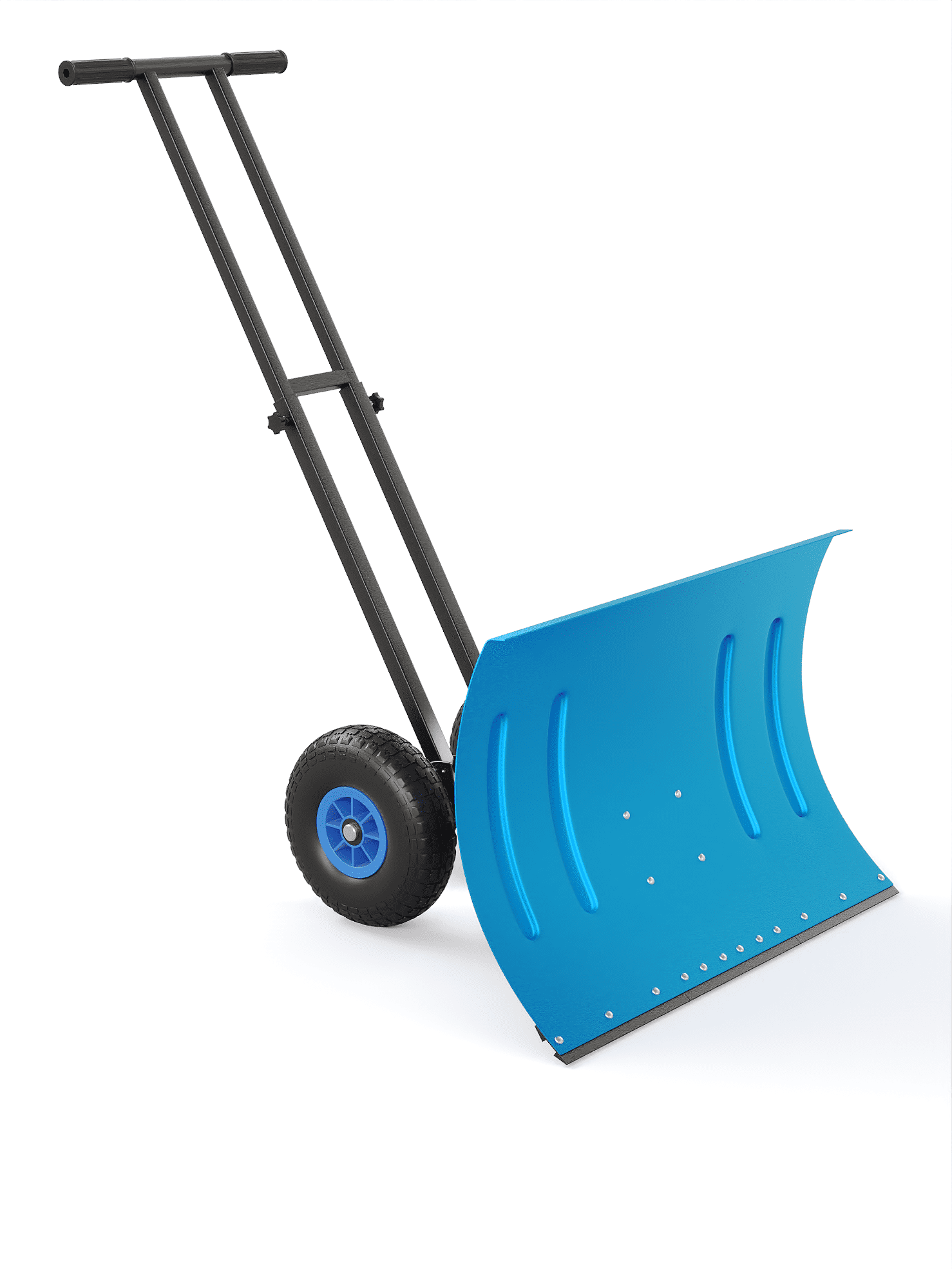 Heavy Duty Metal Snow Shovel with Wheels – 29-Inch Angled Blade, 5 ...