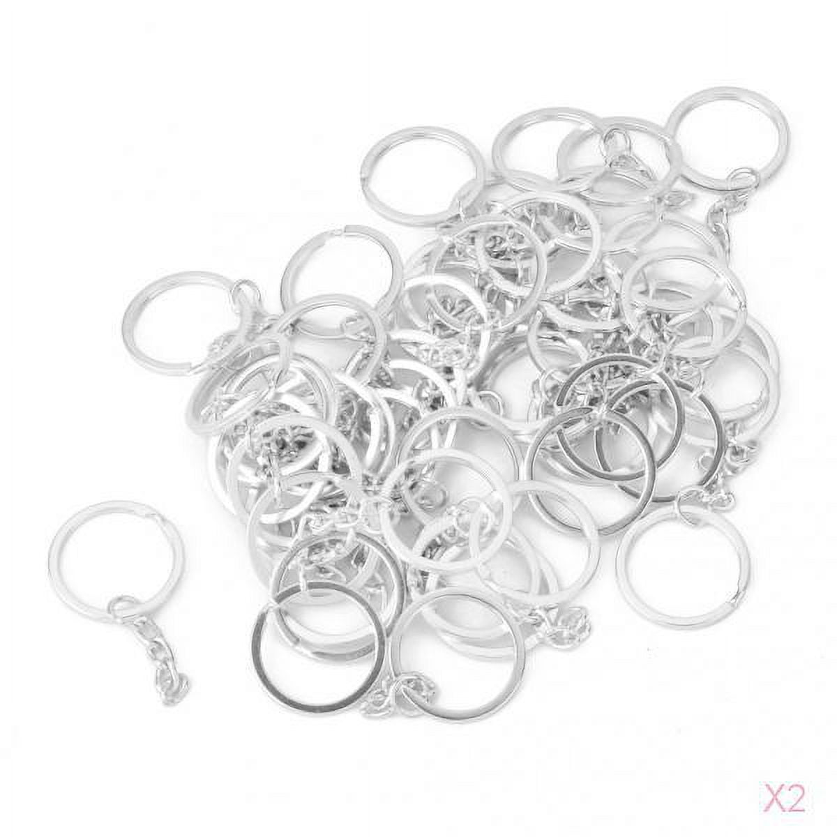 Heavy Duty Metal Split Keychain Parts 100 Key Chains With 25mm Open