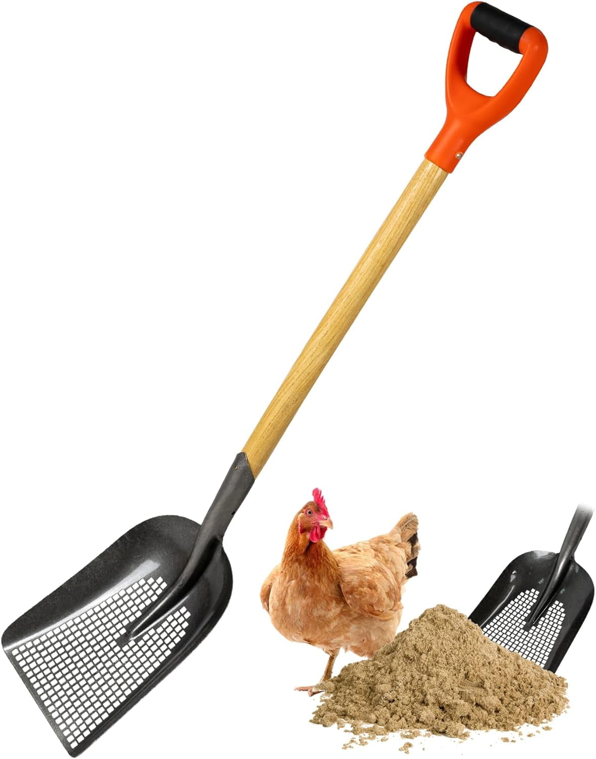 Heavy Duty Metal Square Point Shovel with 30" Wood Handle Digger Sifter ...