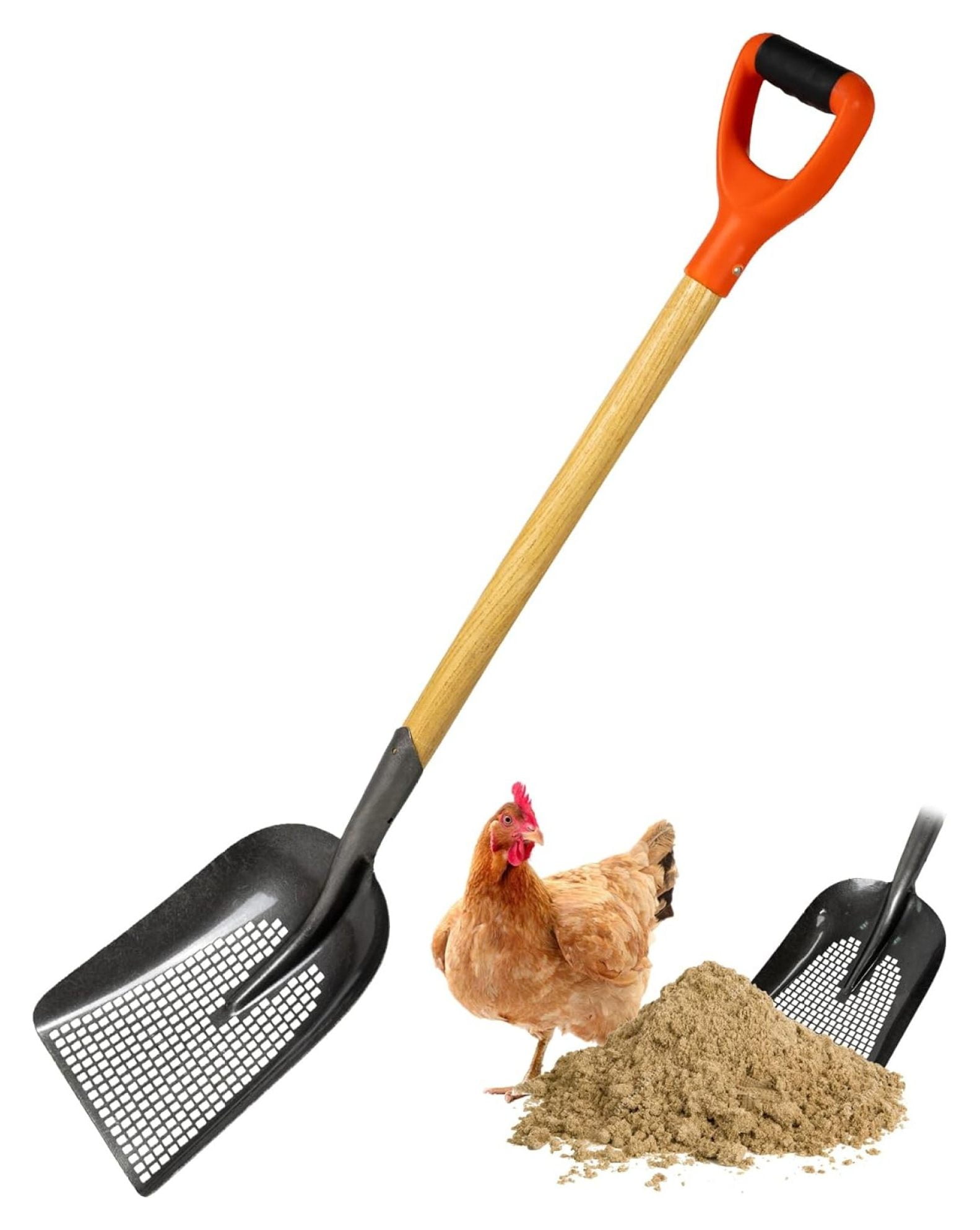 Heavy Duty Metal Square Point Shovel with 30" Wood Handle Digger Sifter ...