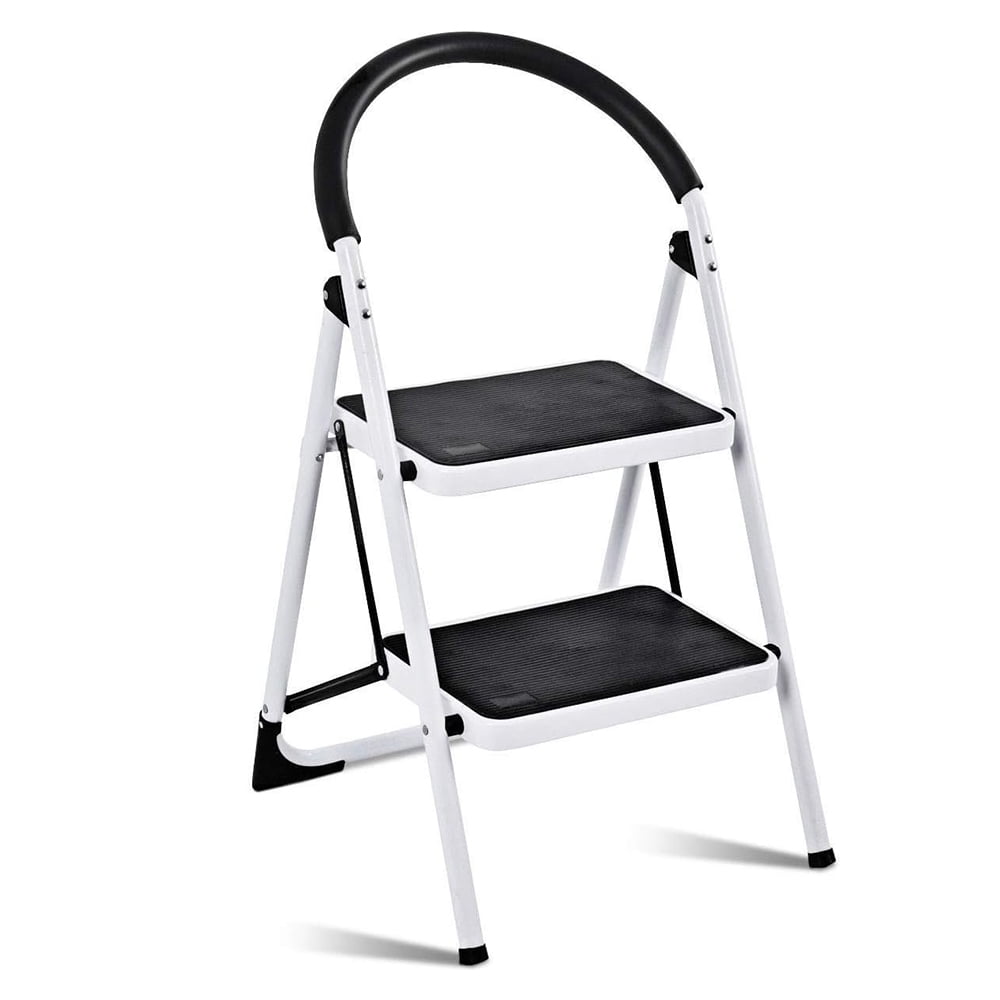 Heavy Duty Metal Step Ladder, 2-Step Foldable Ladder, Folding Step ...