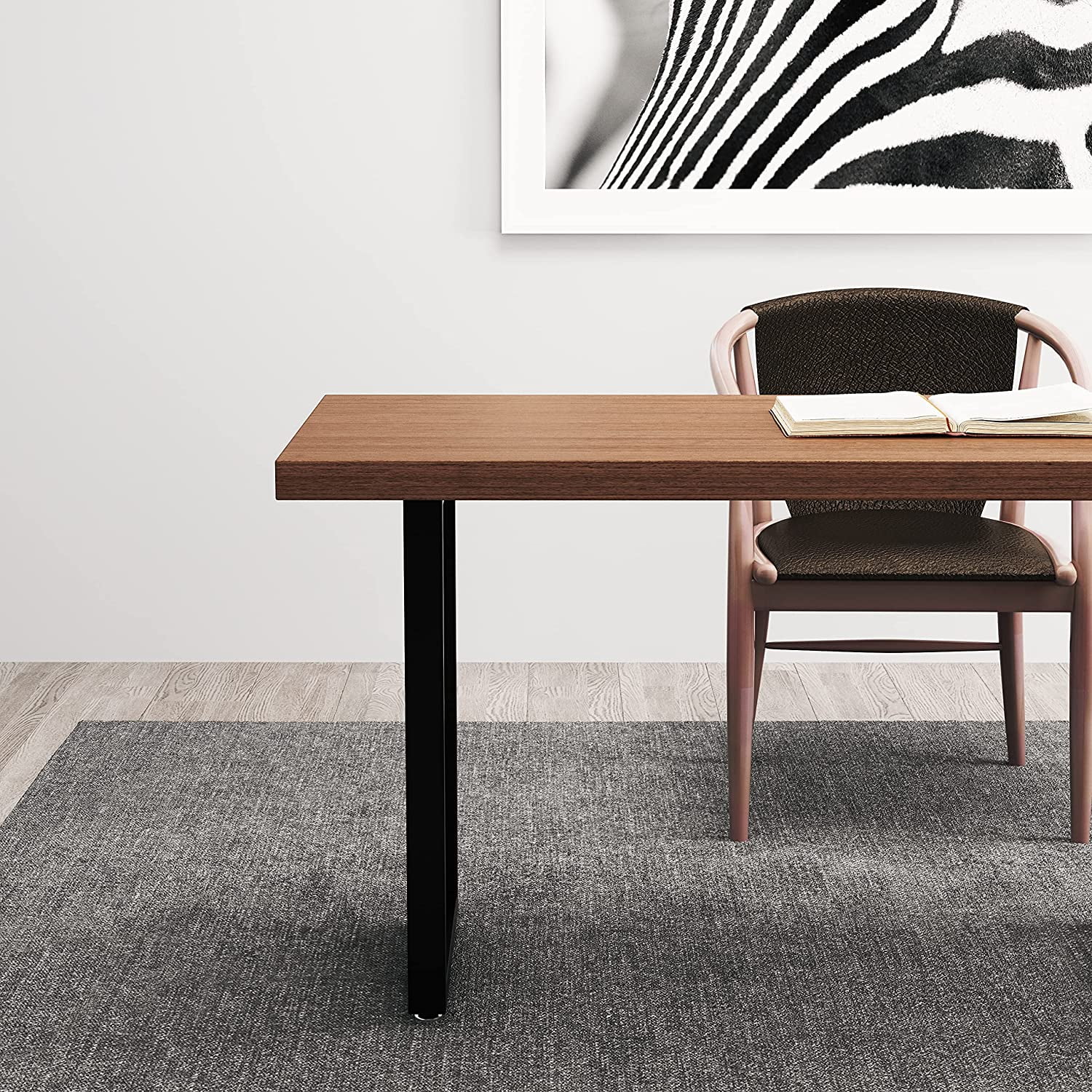 Heavy Duty Metal Table , 28"H x 17." Square Tube Iron for Desk, Dining ...