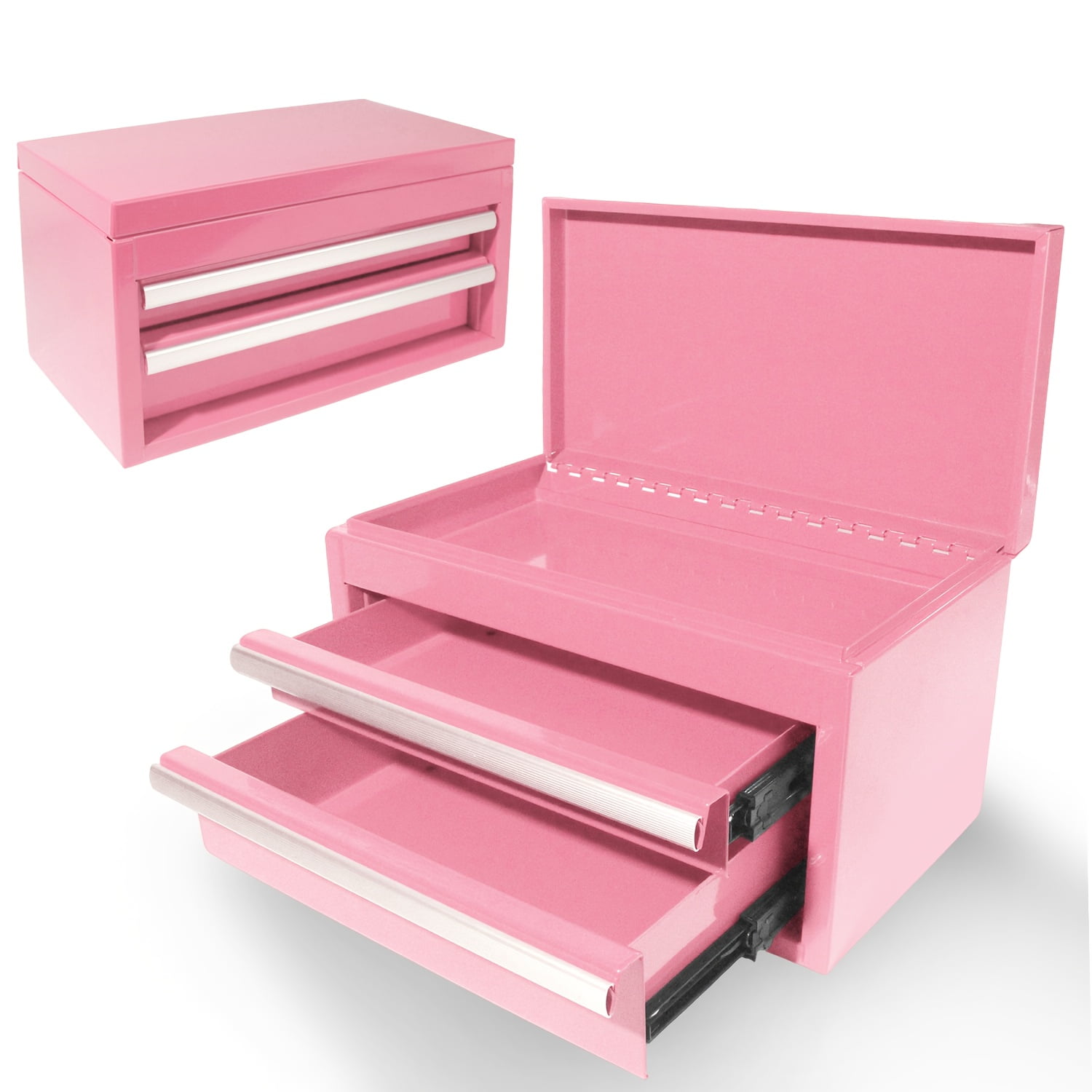 Heavy-Duty Metal Toolbox with 2 Drawers, Compact Tool Cabinet for ...