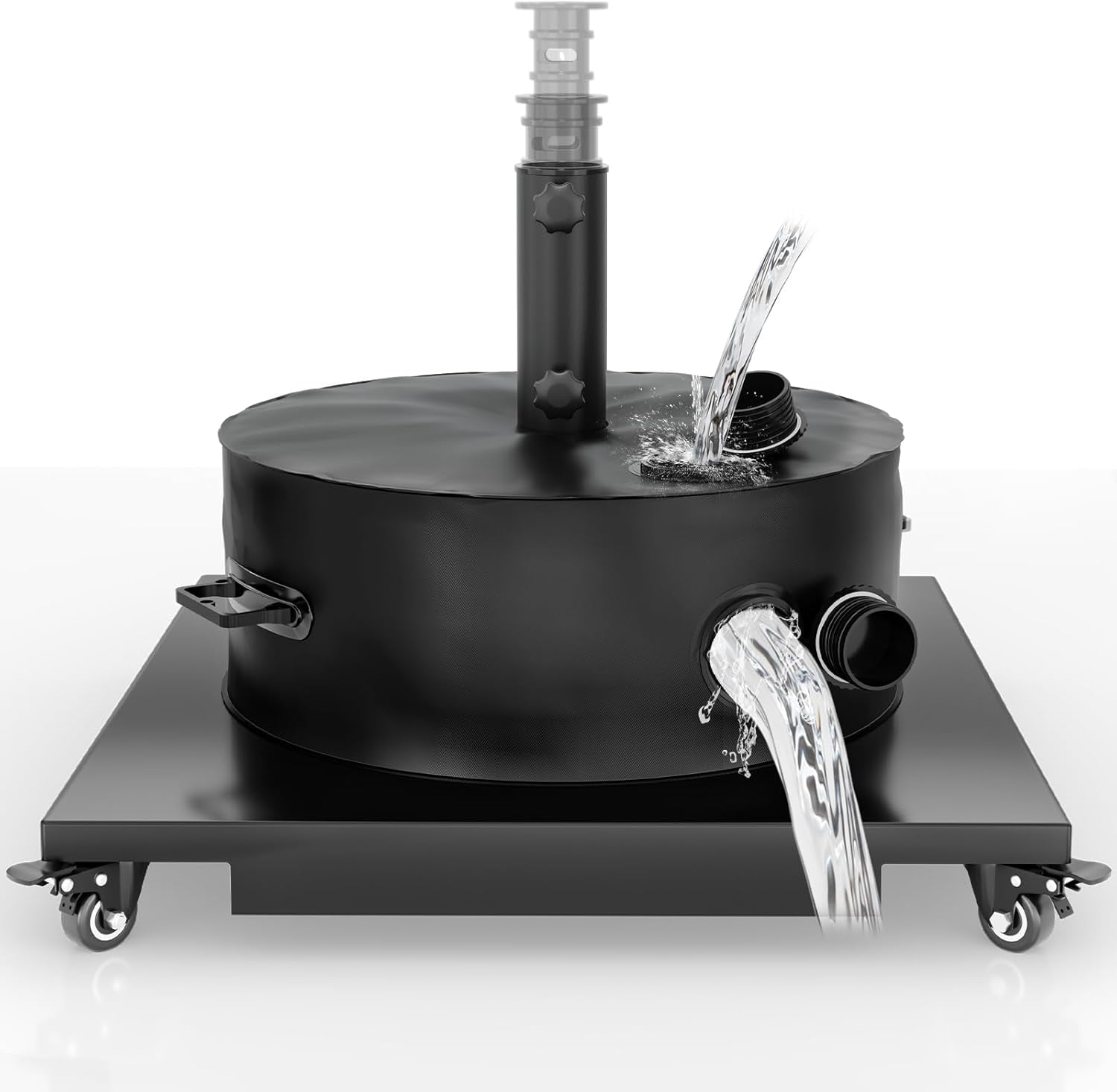 Heavy Duty Metal Umbrella Base with Water Bag,250lb Load-Bearing Mobile ...
