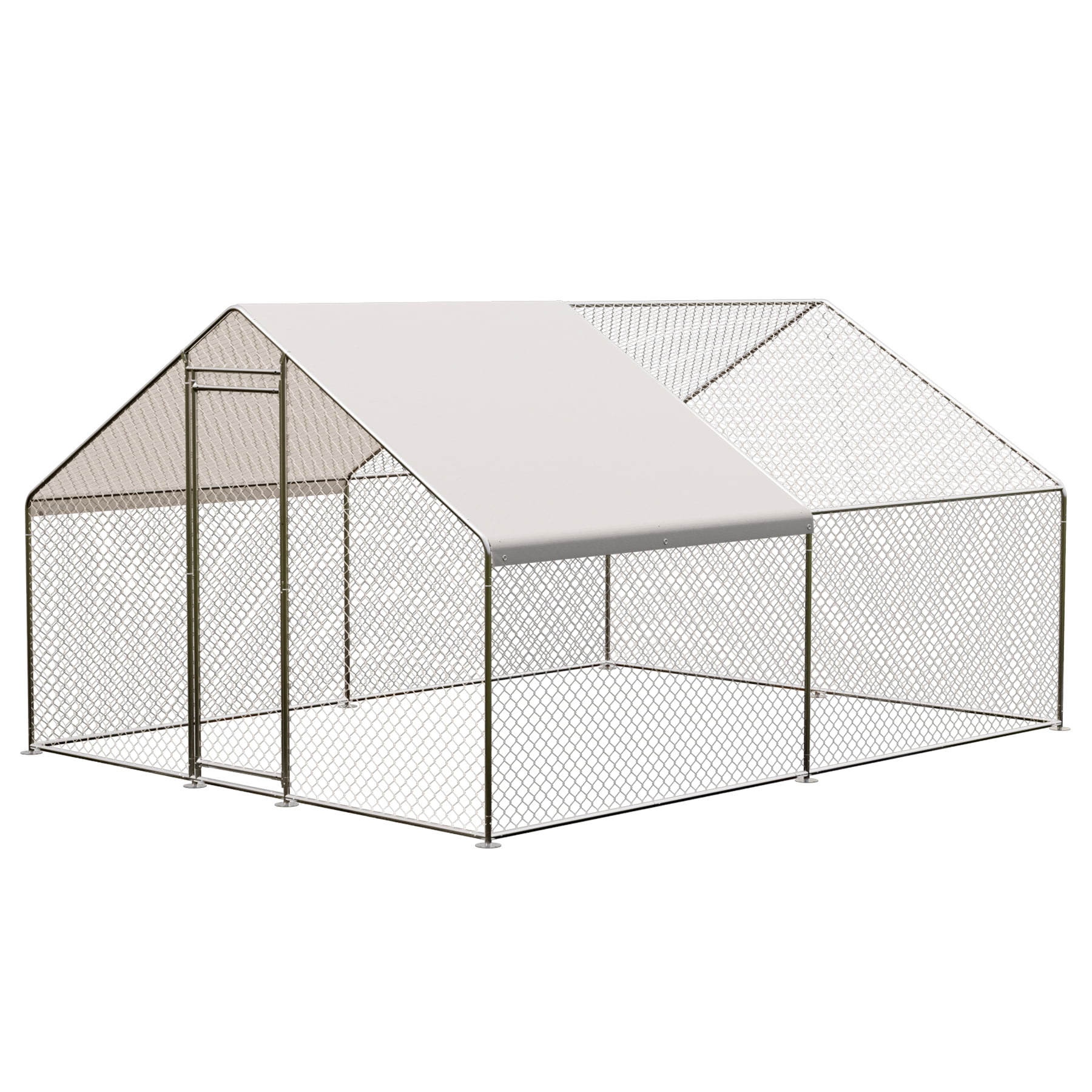 Heavy Duty Metal Walk-in Chicken Coop - Outdoor Poultry Cage with ...