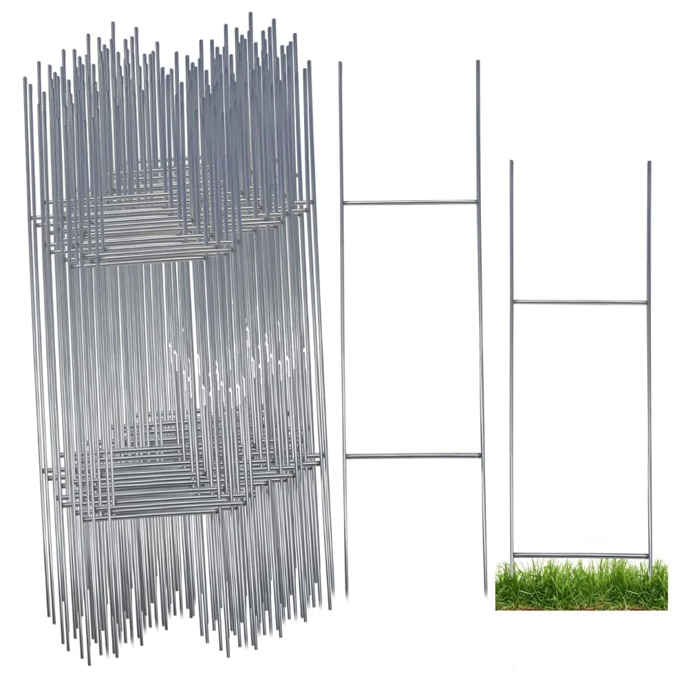 Heavy Duty Galvanized Metal Wire Yard Stakes, 10 x 30in H Frame, 100 ...
