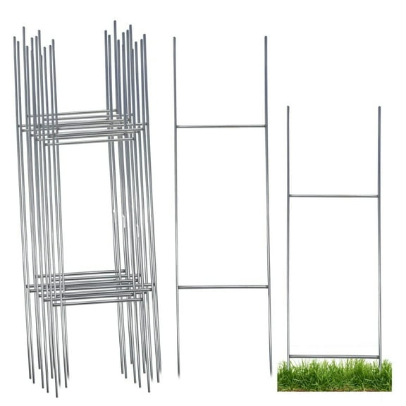 12 Pack Heavy Duty Metal H Frame Wire H Long Stakes, 24'' x 10'' Yard ...