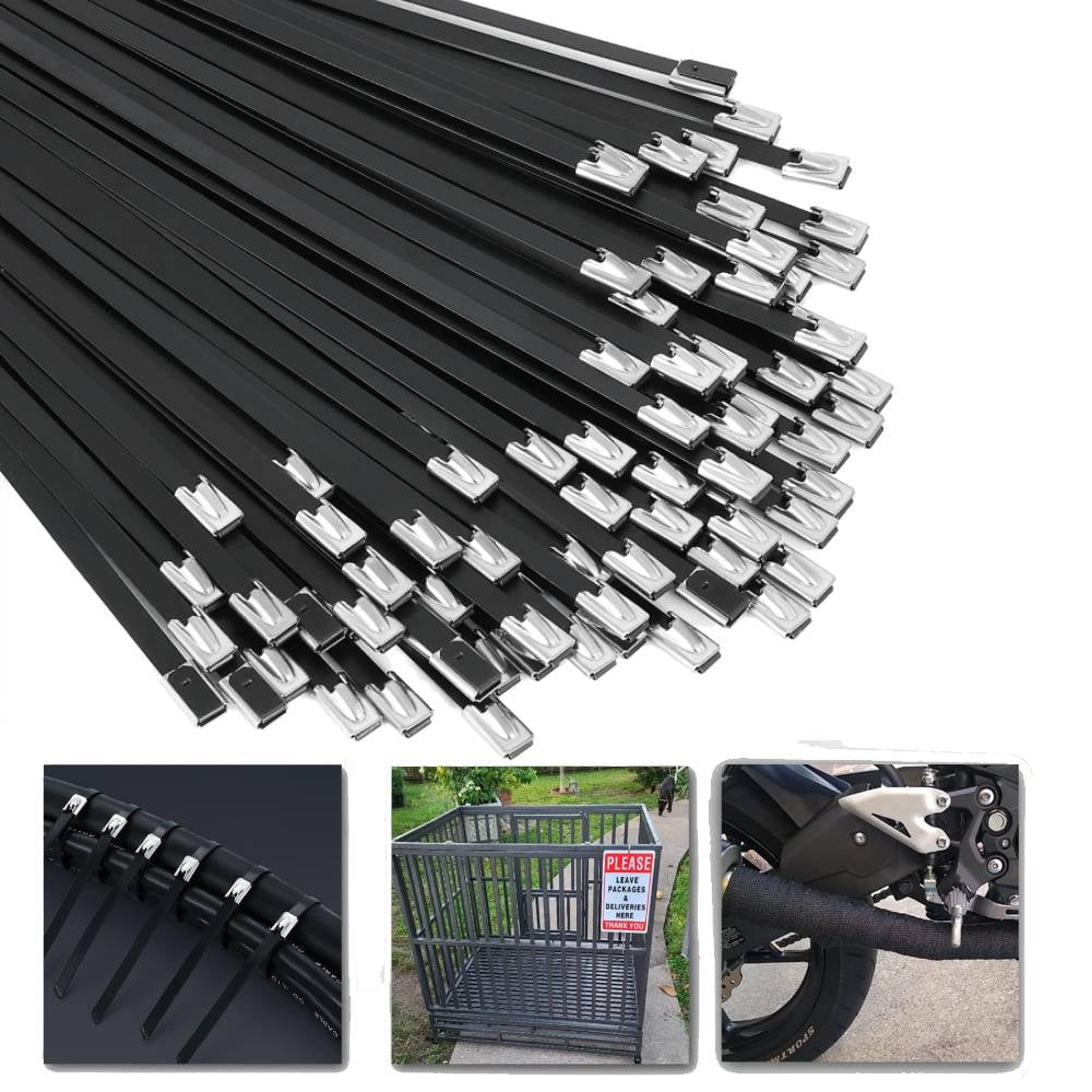 Heavy Duty Metal Zip Ties Uv Resistant Stainless Steel Zip Ties, 18 ...