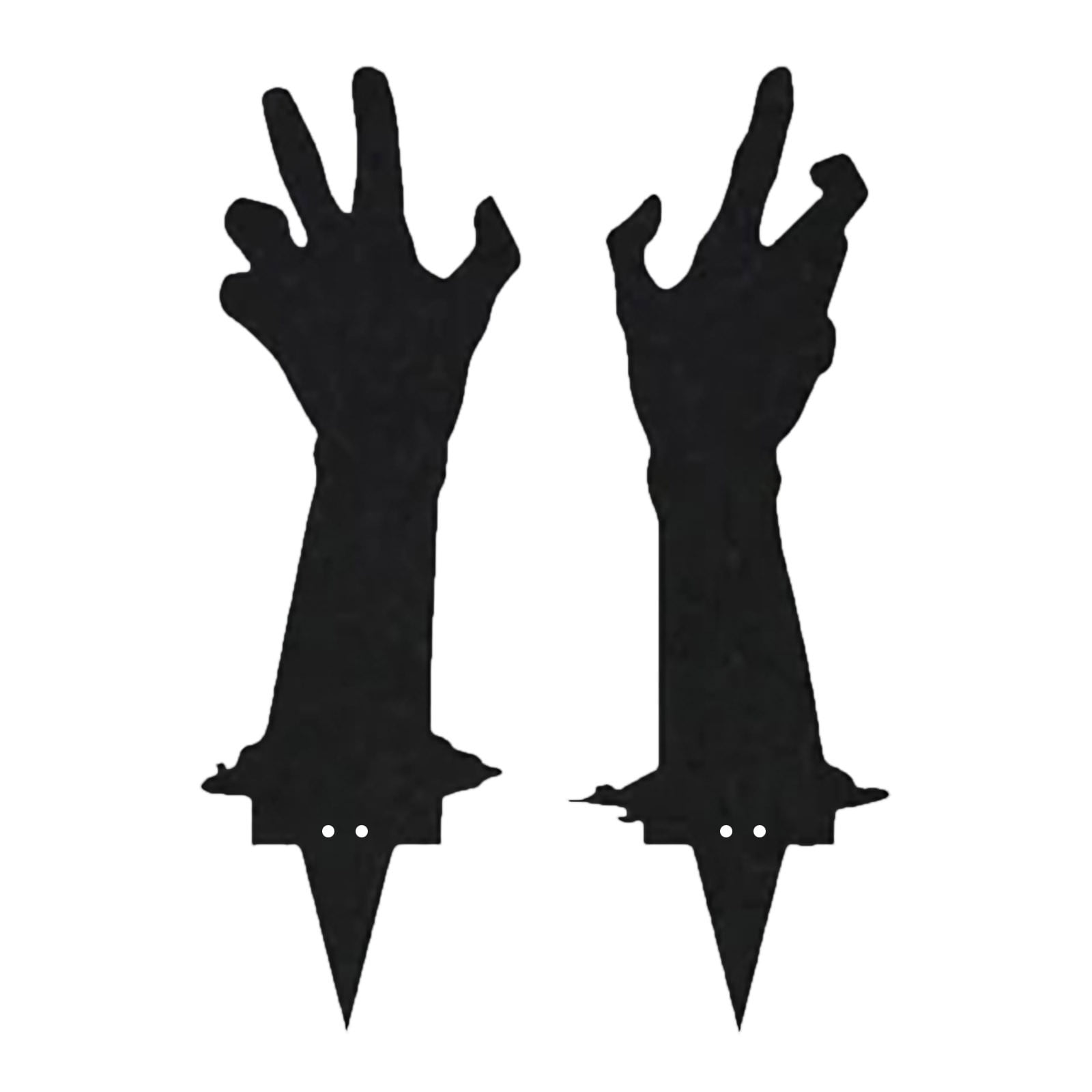 Heavy Duty Metal Zombie Hands Yard Stakes - Spooky Halloween Outdoor ...