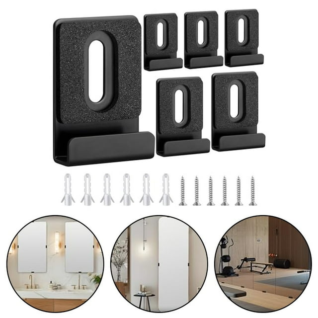Heavy Duty Mirror Clip Brackets 6 Pack Wall Mounted Mirror Mounting ...