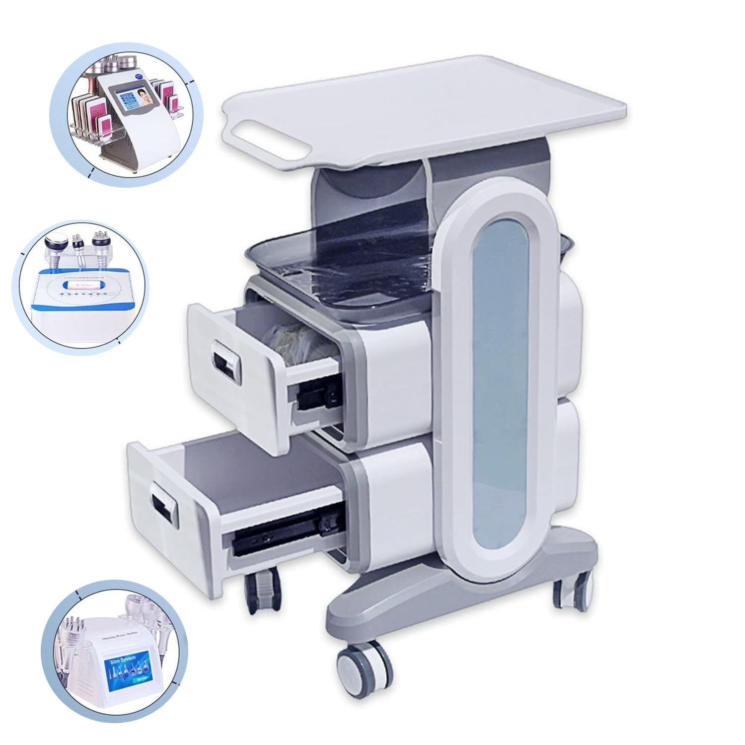 Heavy-Duty Mobile Medical Trolley Cart 130 lbs Capacity, Rolling ...
