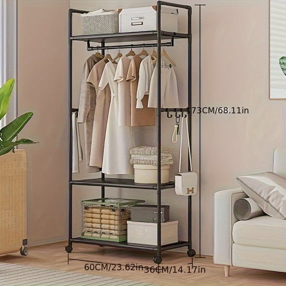Heavy-Duty Mobile Shelf Organizer - Metal Storage Rack with Wheels for ...