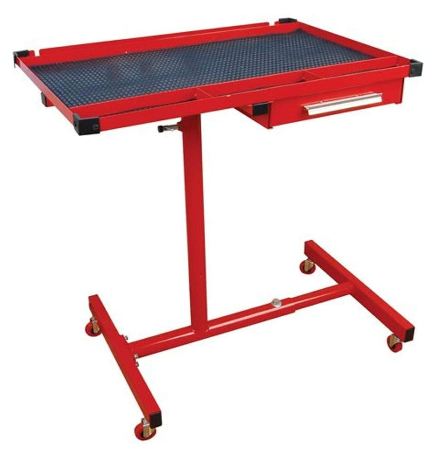 Heavy Duty Mobile Work Table with Drawer, 29x20 Inch Red Workstation ...