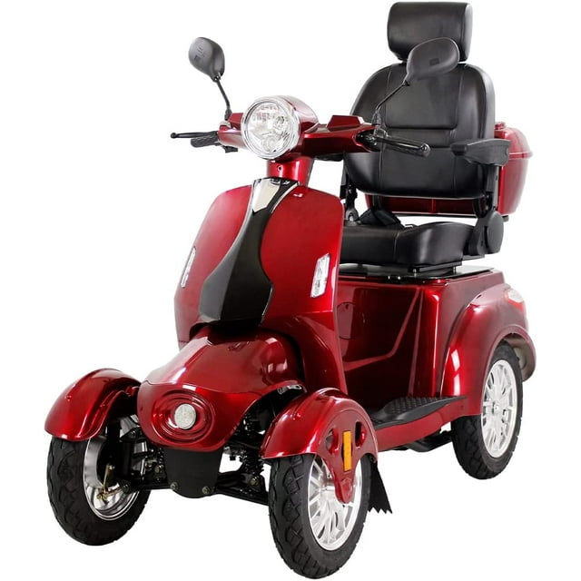 800W Electric Power Mobility Scooter for Adults & Seniors - Heavy Duty, 500lbs, Red - Walmart.com
