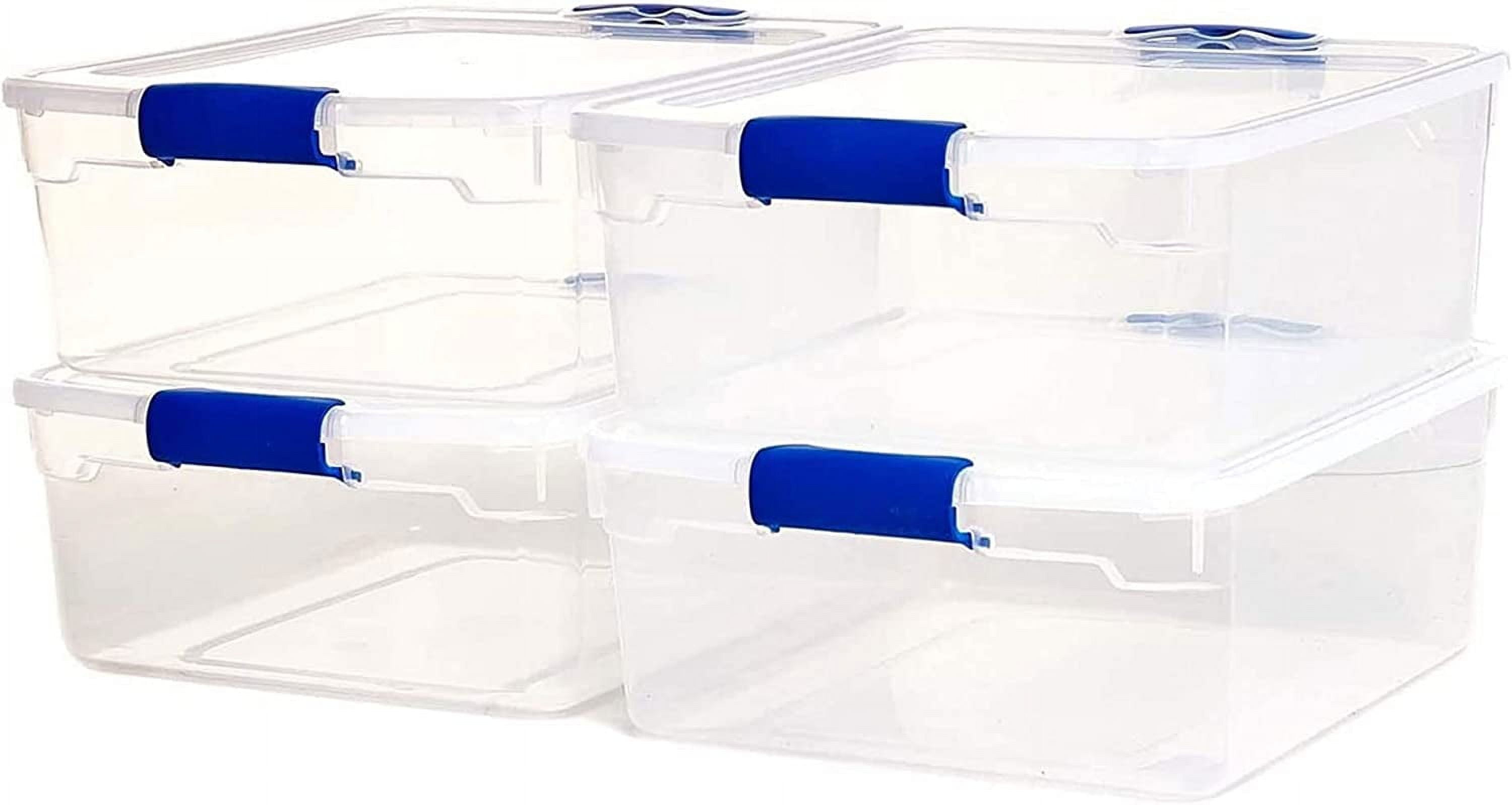 Heavy Duty Modular Stackable Storage Tote Containers with Latching Lids ...