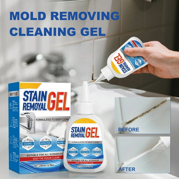 Heavy Duty Mold Stain Remover Gel: Cleaner for Front Load Washer Seals, Bathroom Grout, Shower ...