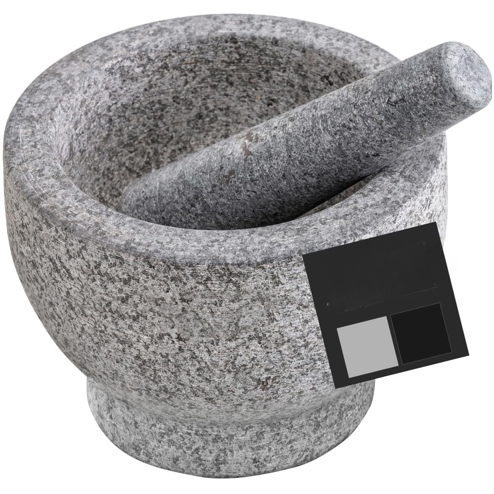 Heavy Duty Mortar and Pestle Set with Slip Resistant Base, 100% Granite ...