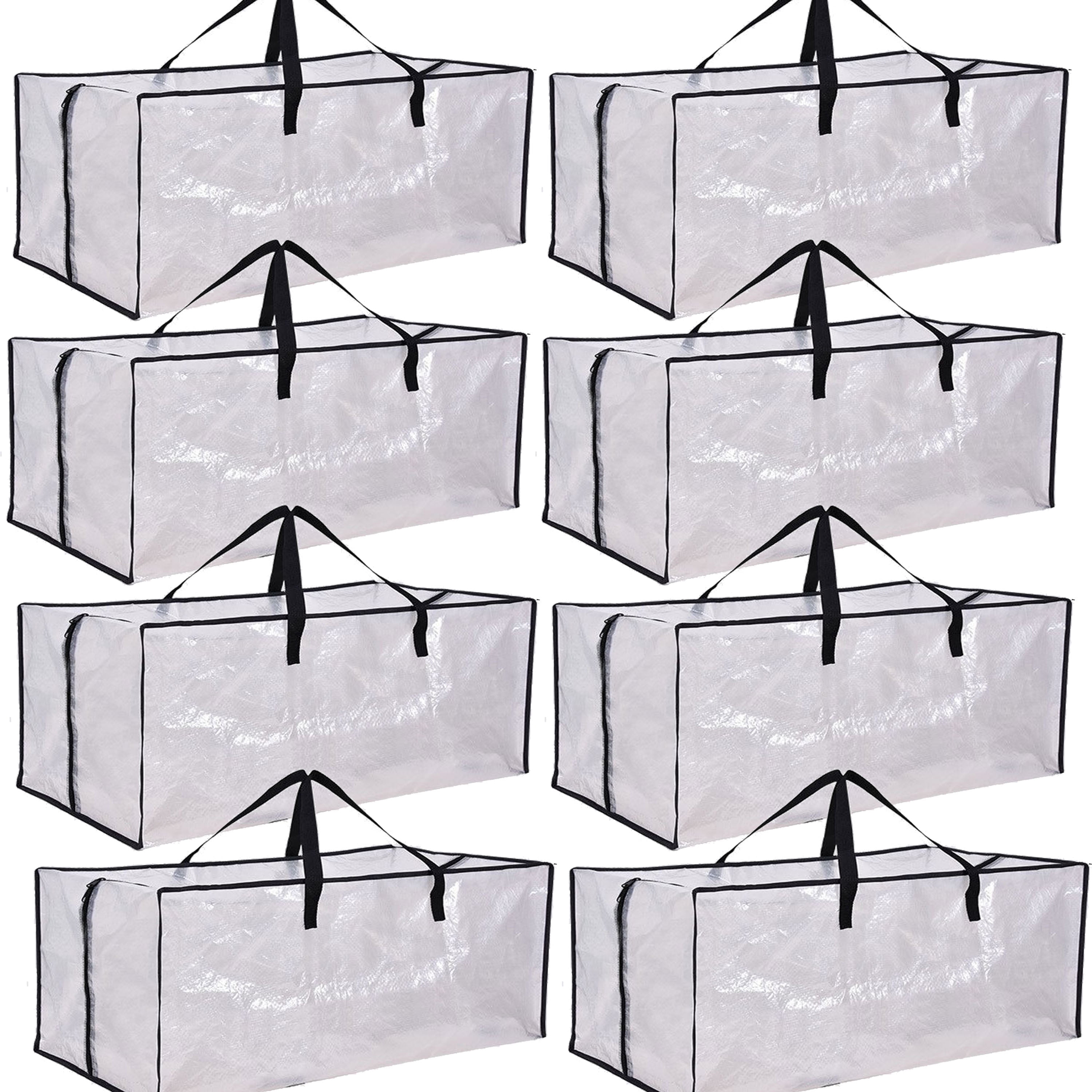 Jumbo Heavy Duty Moving Bags 8 Pack, Large Storage Bags 93L, Foldable ...