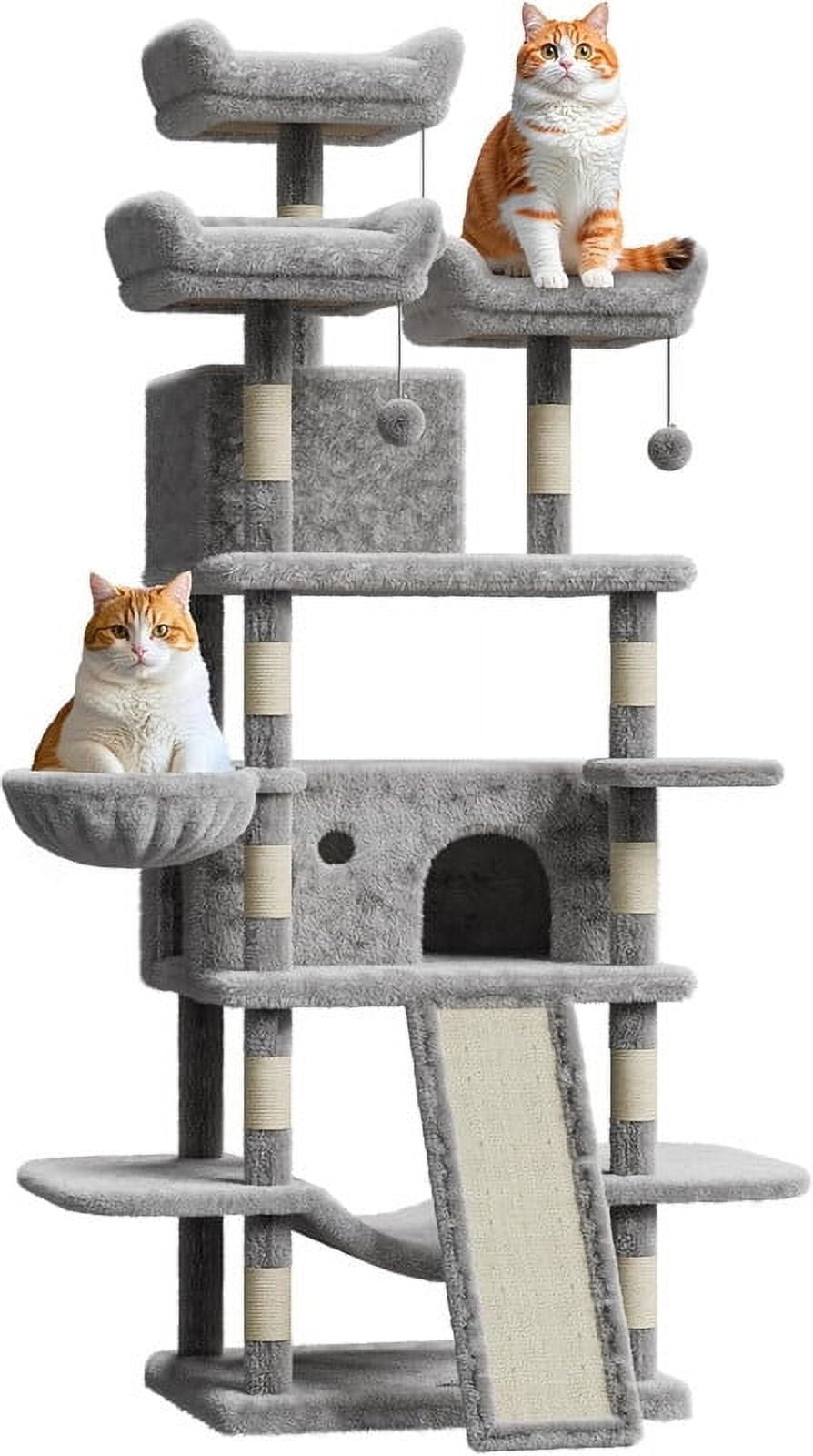 Heavy Duty Multi-Level Cat Tree for Large Indoor Cats (20 Lbs+), Cat ...