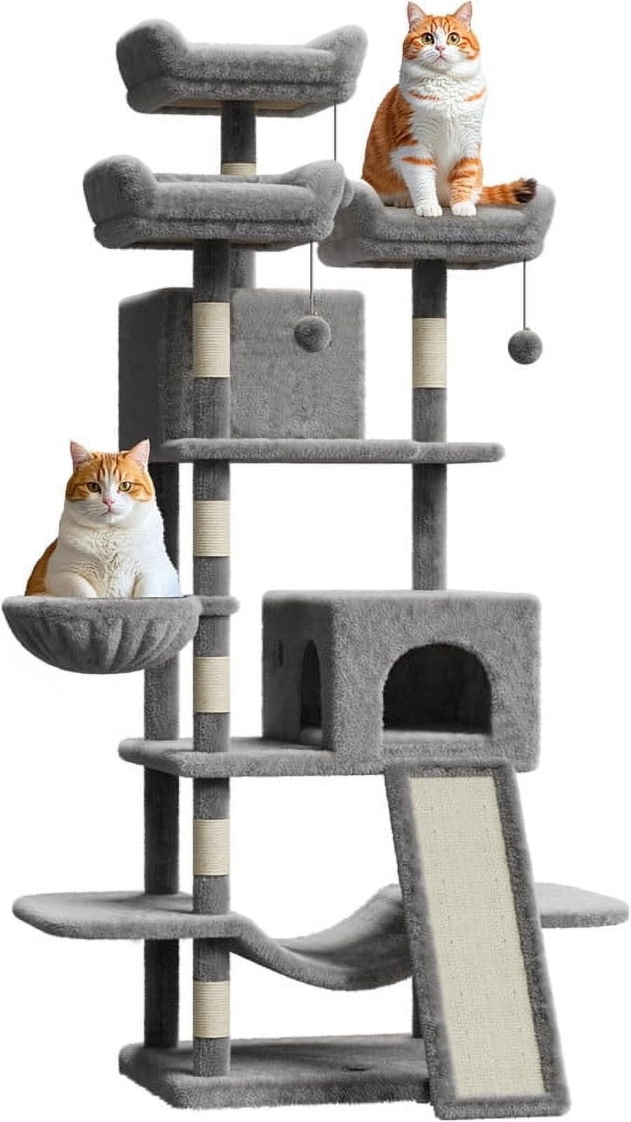 Heavy Duty Multi-Level Cat Tree for Large Indoor Cats (20 Lbs+), Cat ...