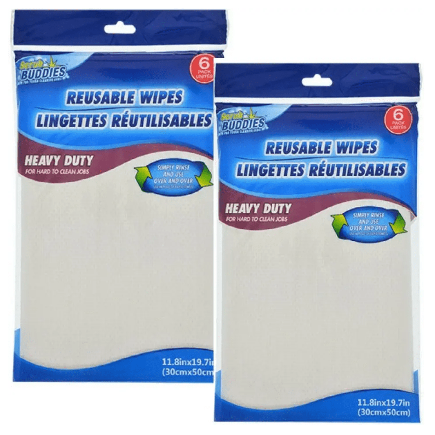 Heavy Duty Multipurpose Reusable Cloth Wipes, 11.8x19.75-in. Tough ...