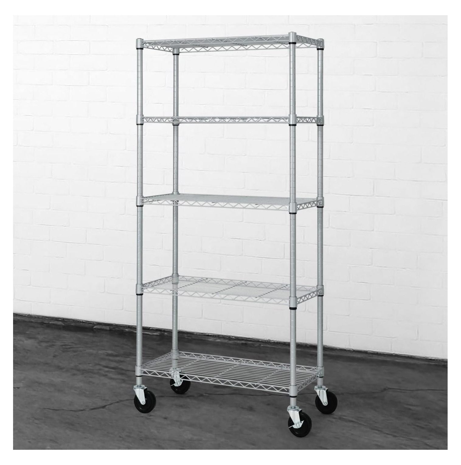 Heavy Duty NSF Adjustable Shelves Wire Shelving w/Wheels & Feet ...