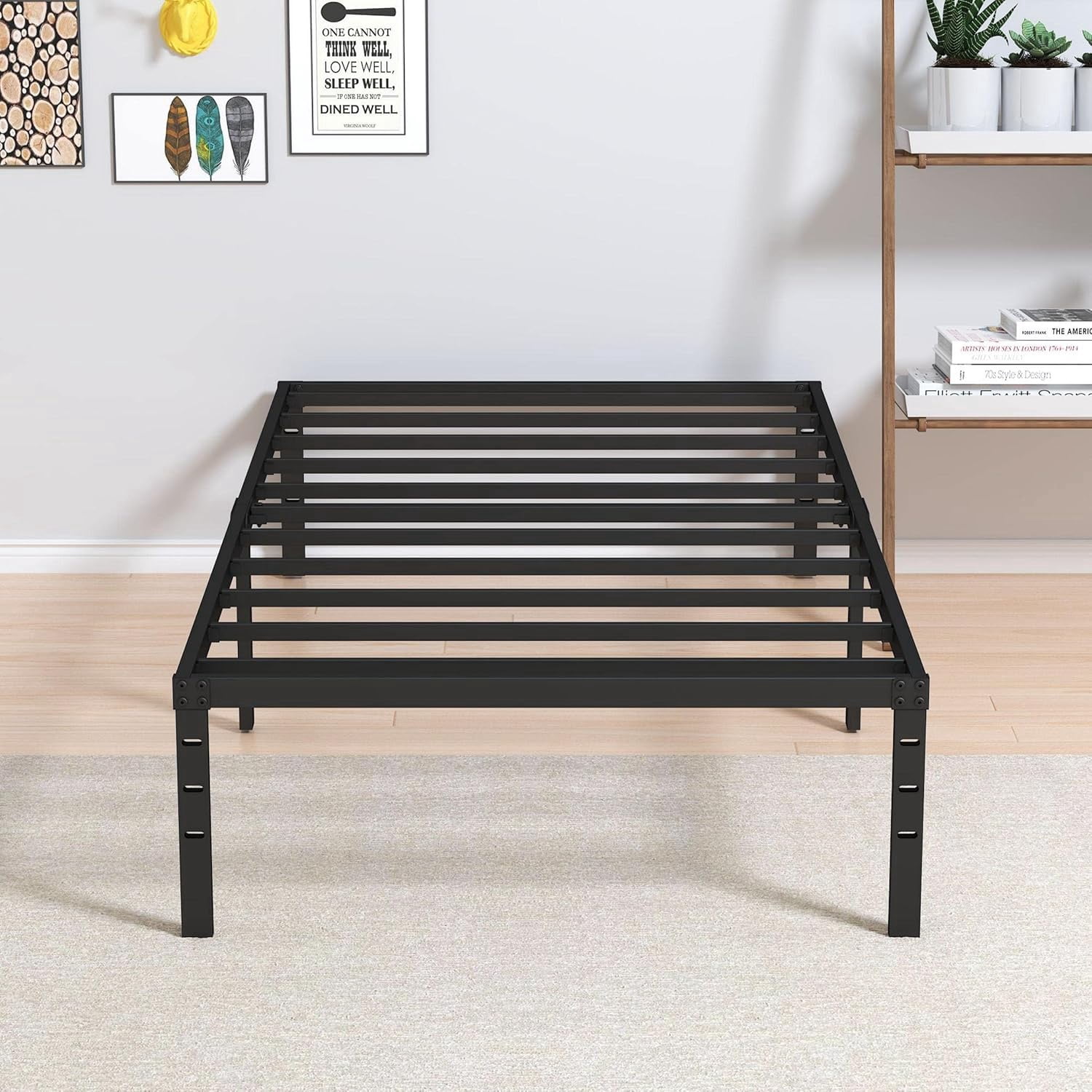 Heavy Duty Narrow Twin Bed Frame No Box Spring Needed, 14 Inch Metal ...