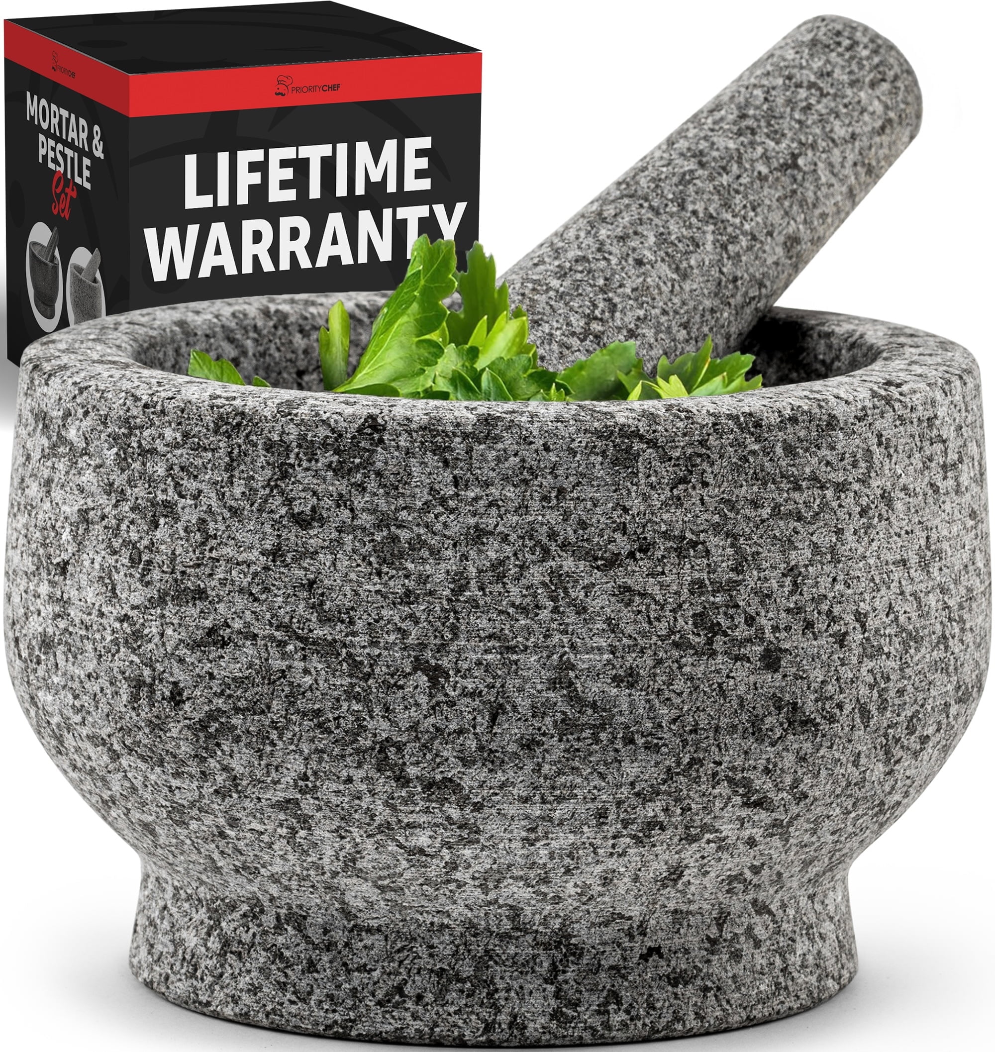 Heavy Duty Natural Granite Extra Large Mortar and Pestle Set, Stone ...