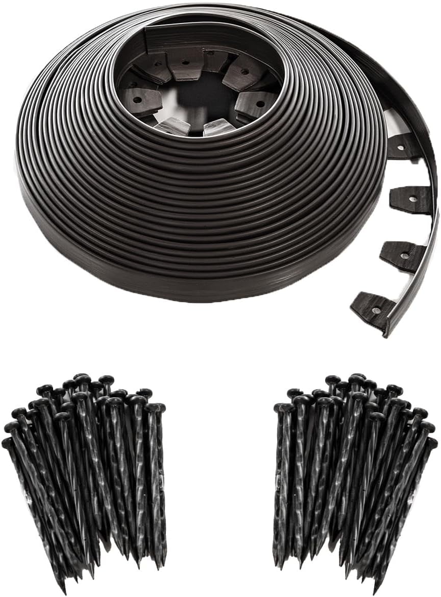 Heavy-Duty No-Dig Landscape Edging with BONUS Anchoring Spikes, 1.7 in ...