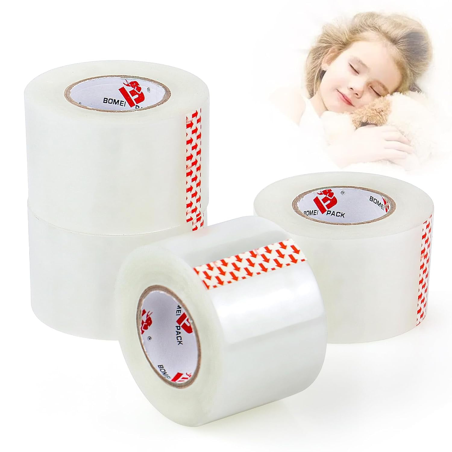 Heavy Duty Noiseless Packaging Tape Refills, .88" x 50 yd 4 Rolls, for ...