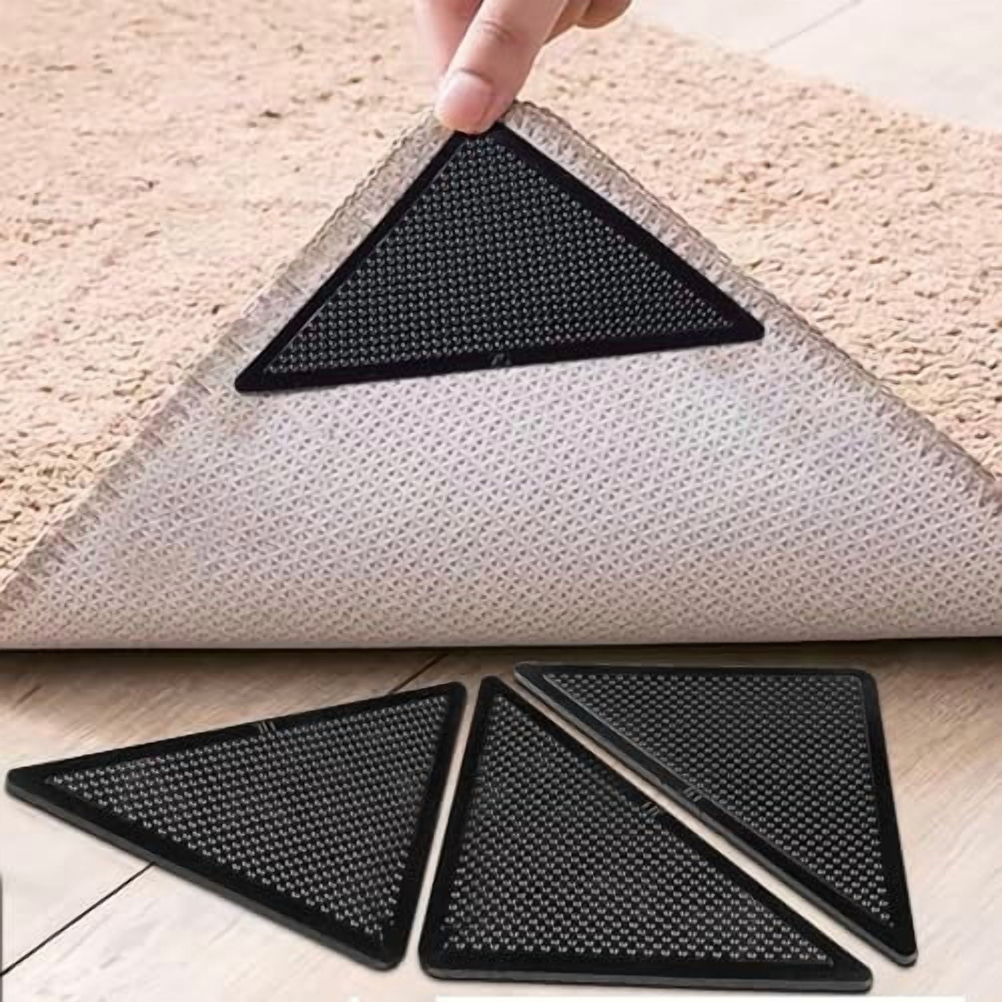 Heavy Duty Non-Slip Reusable Rug Corner Pads - Double-Sided Adhesive ...