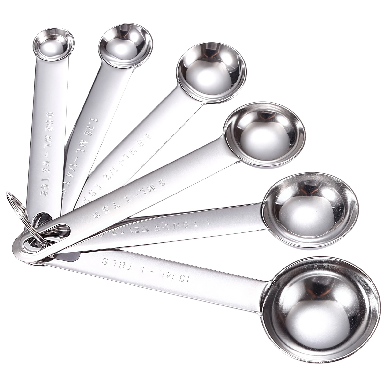 Heavy Duty Nonrust Steel Measuring Spoons 6pc Kitchen Essential ...
