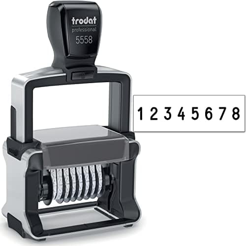 Heavy Duty Numberer, 8 Digit Self-Inking Numbering Stamp 5mm Character ...