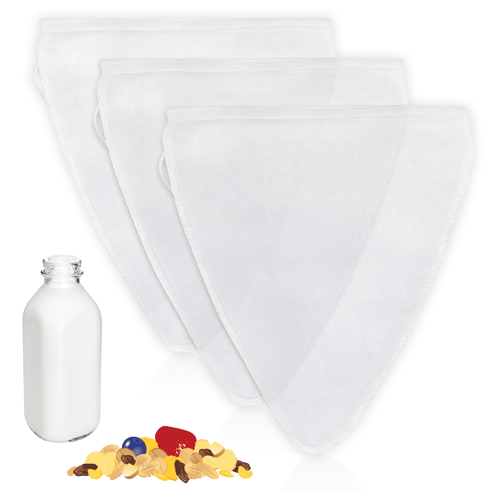 Heavy Duty Nut Milk Filter Cloth, Easy to Clean Fine Mesh Reusable ...