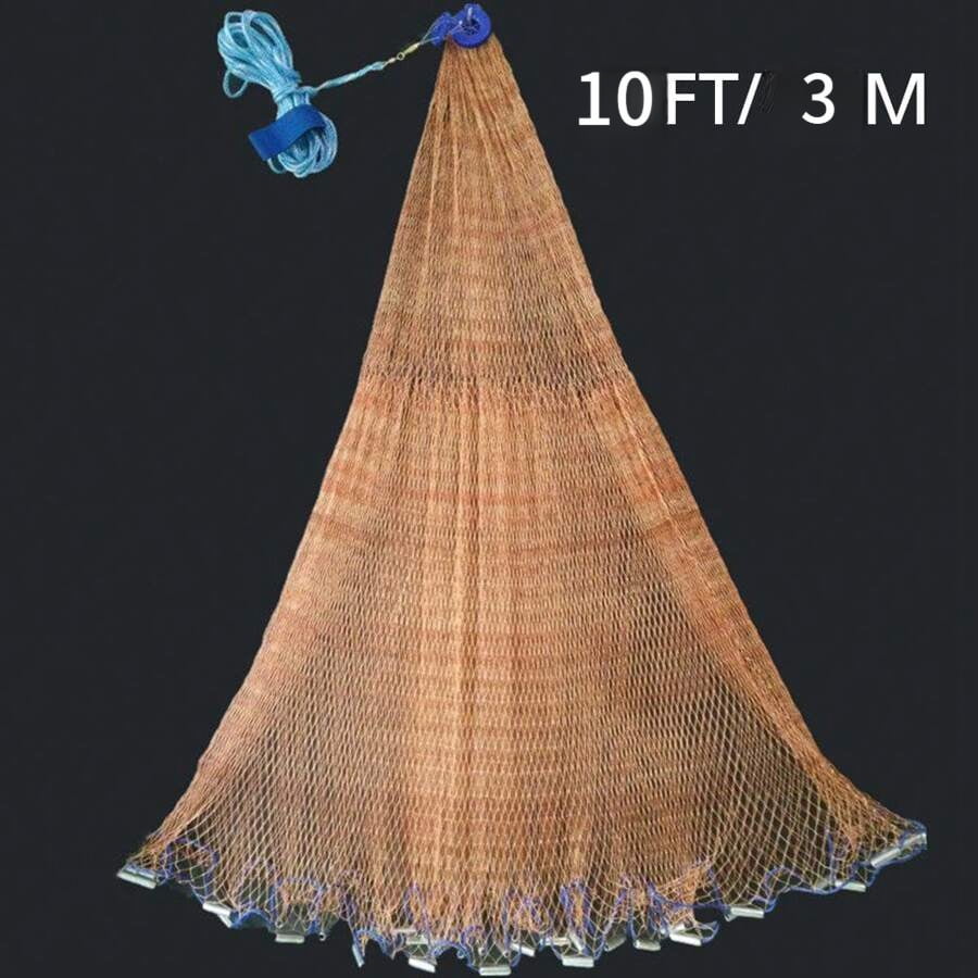 Heavy Duty Nylon Fishing Cast Net Pure Lead Bait Fish Trap Easy To ...