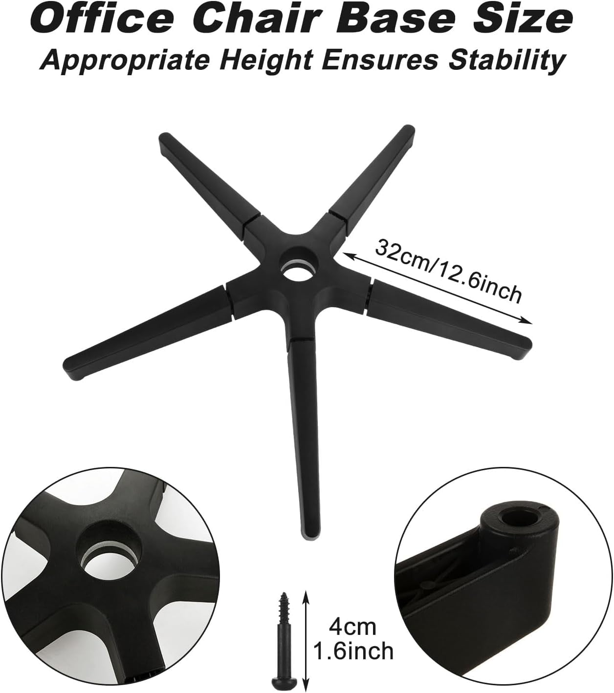 Heavy Duty Office Chair Base , 2200 lbs Capacity, 28 Inch Metal Base ...