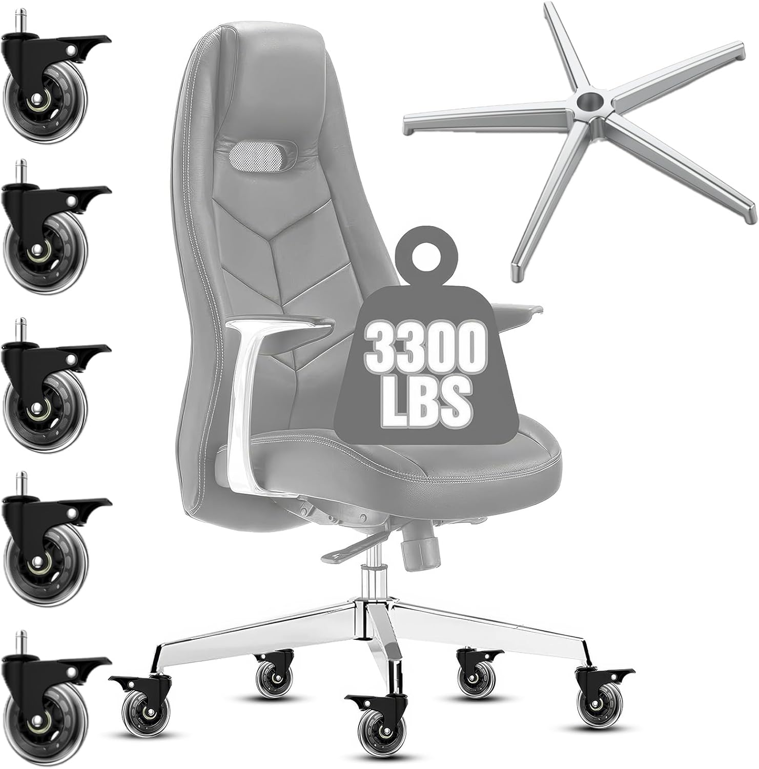 Heavy Duty Office Chair Base Replacement Kit, 3300Lbs, 27" Split ...