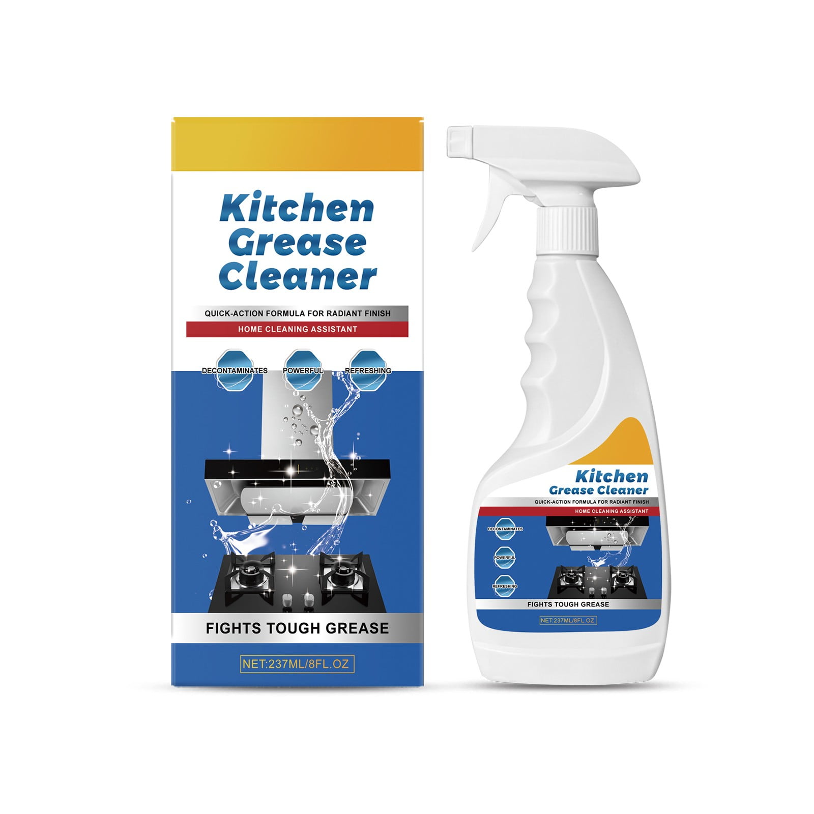 Heavy Duty Oil Cleaner Degreaser Spray 237ml for Kitchen Grease Removal on Stoves Range Hoods ...