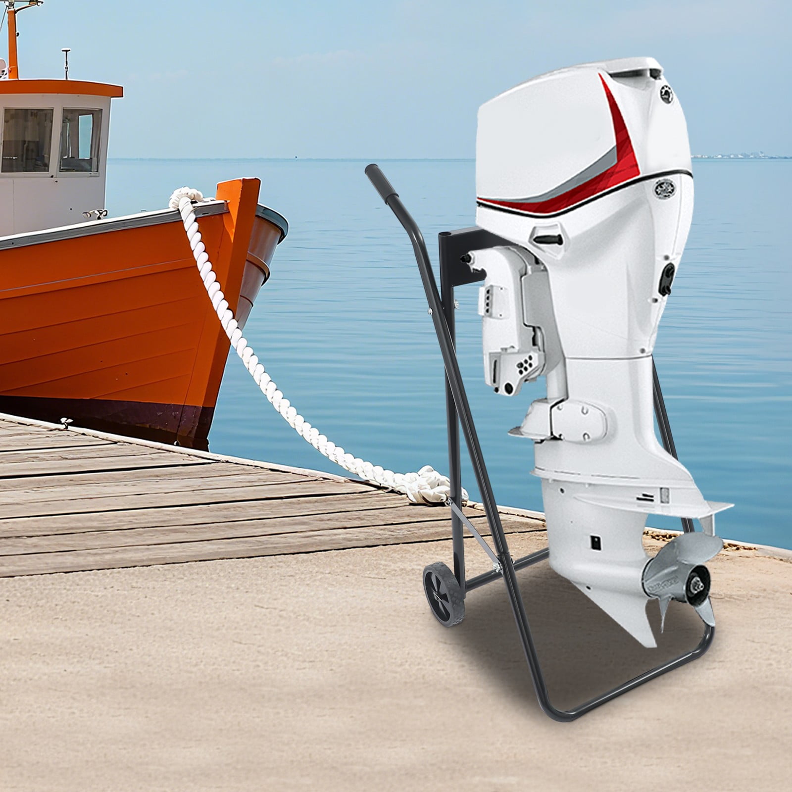 Heavy Duty Outboard Boat Motor Stand Carrier Cart Dolly Trolley ...