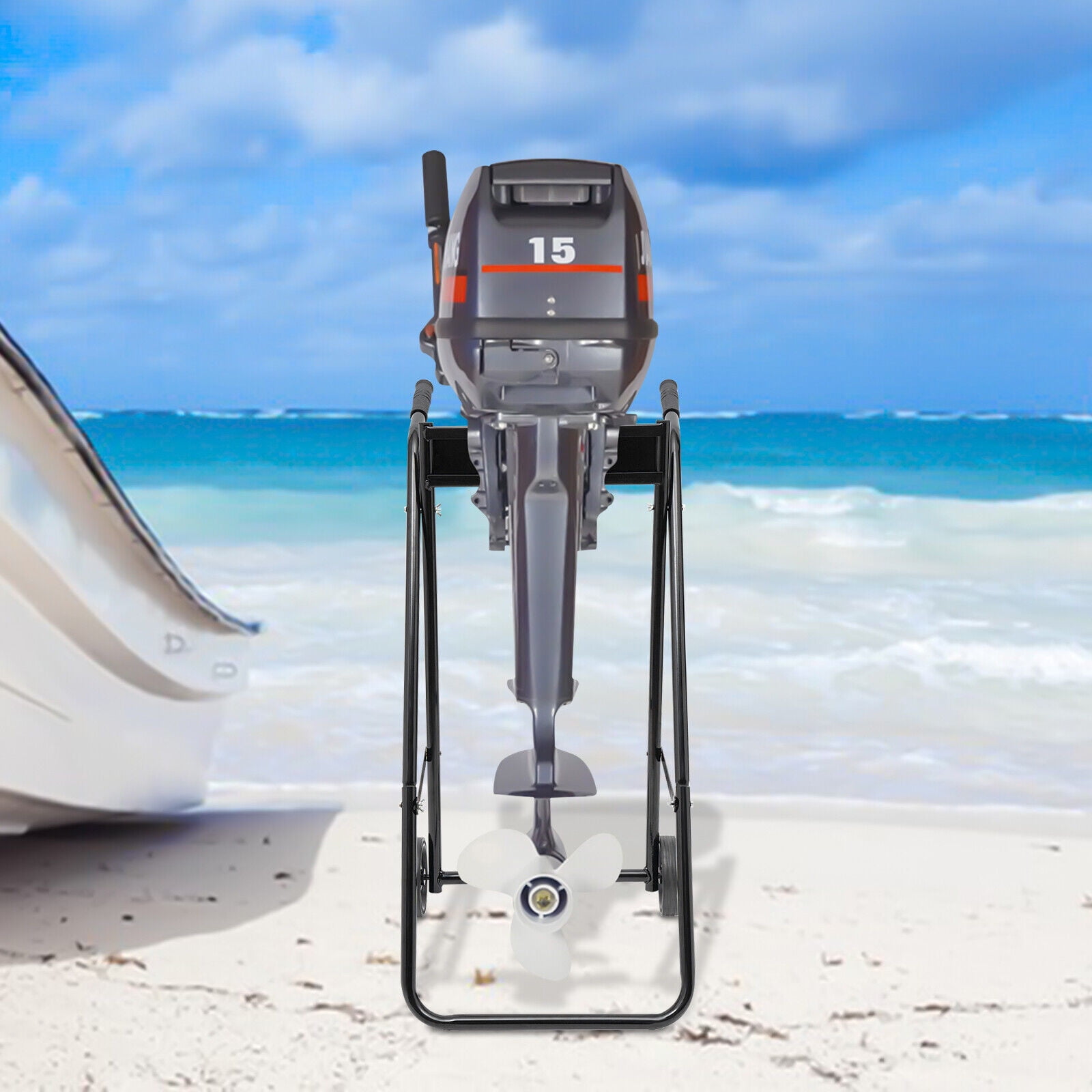 Heavy Duty Outboard Boat Motor Stand Carrier Cart Dolly Trolley ...