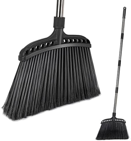 Heavy Duty Outdoor Broom, Commercial Brooms for Sweeping Indoor with 55" Long Handle, Large ...