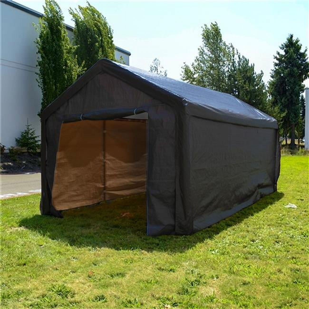 Heavy Duty Outdoor Canopy Storage Shelter Shed, Gray - 20 x 10 x 9 ft ...