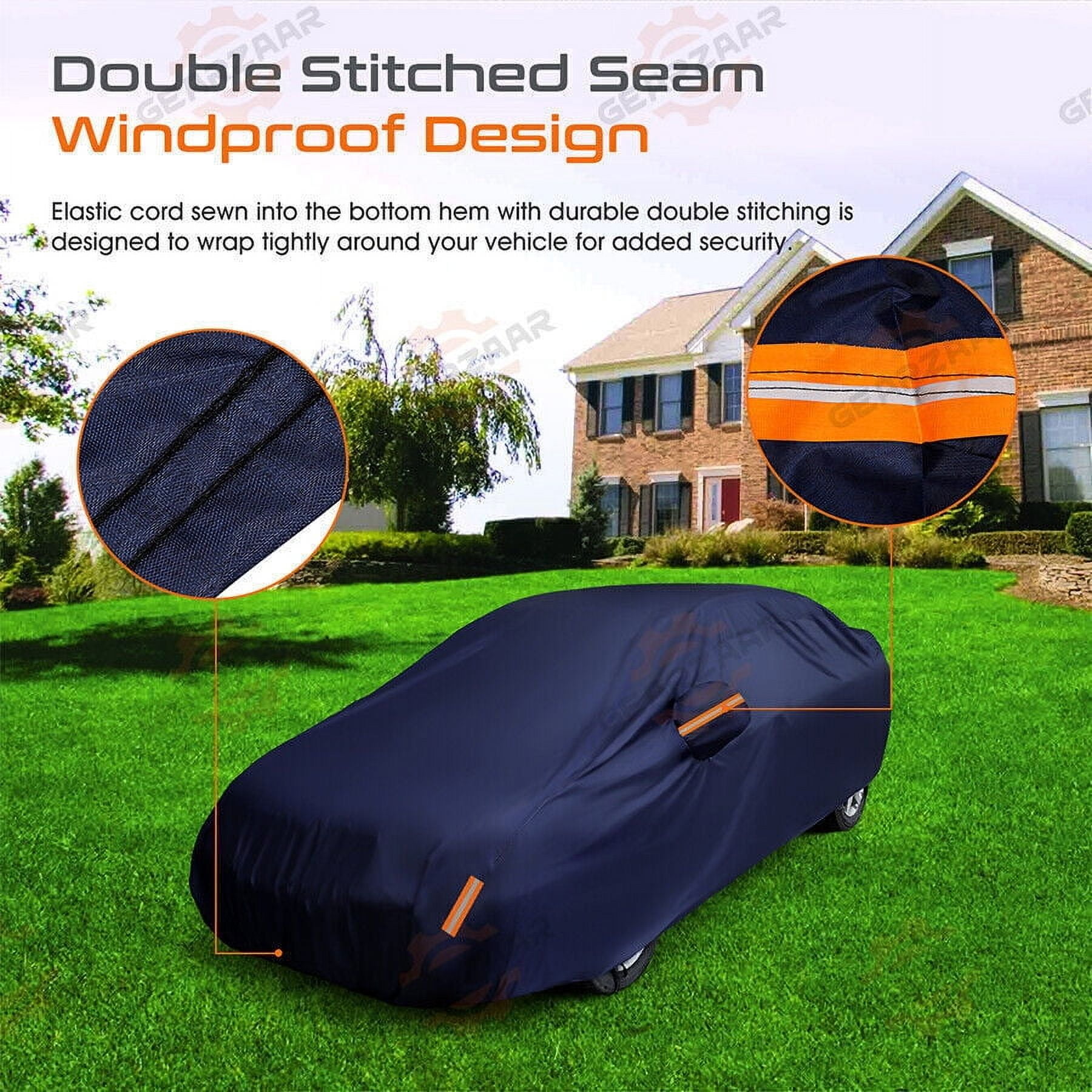 Heavy Duty Outdoor Full Car Cover 100% Waterproof Protect Fit 15-16FT ...