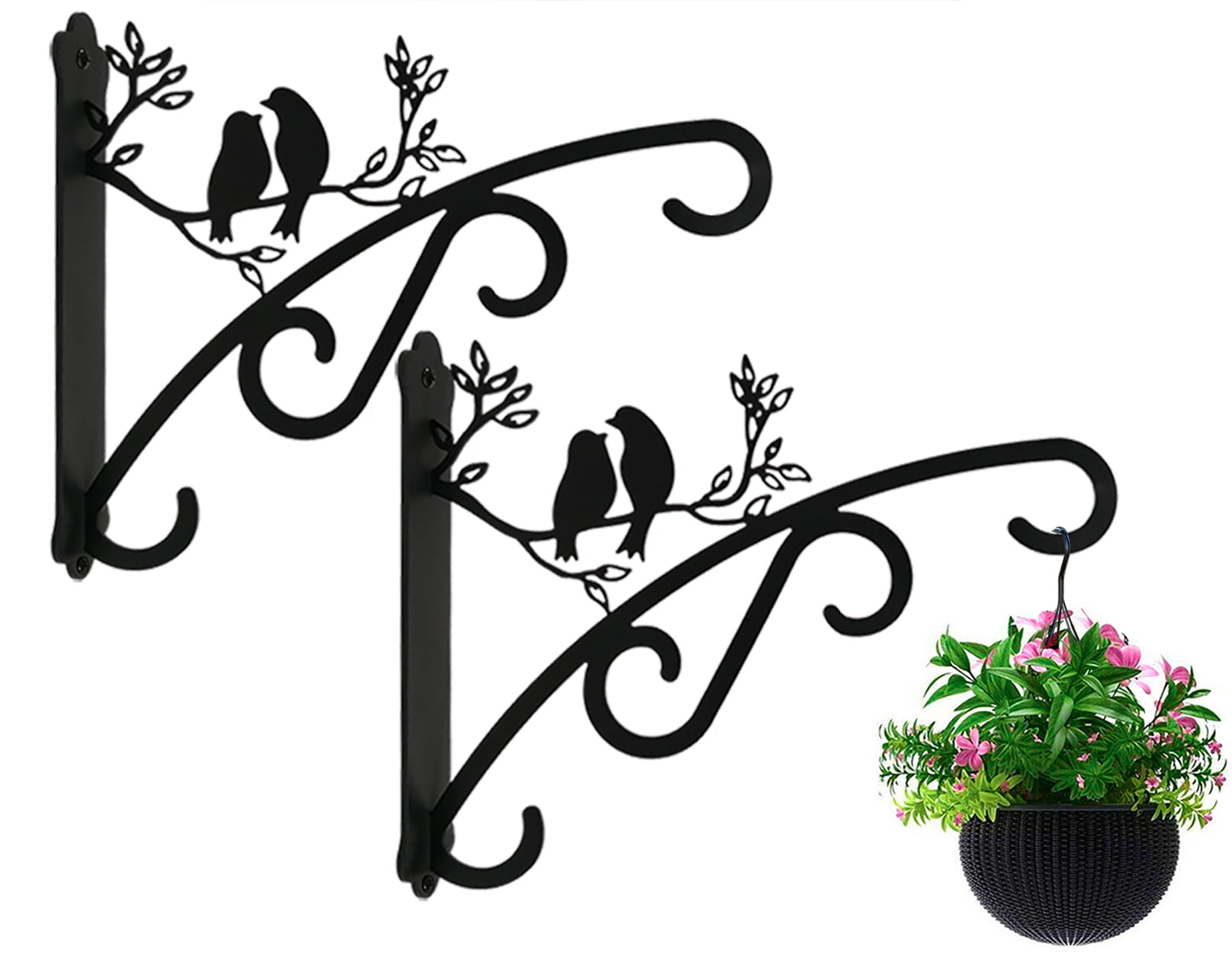 Heavy Duty Outdoor Hanging Plants Brackets, Plant Hangers with Wall ...