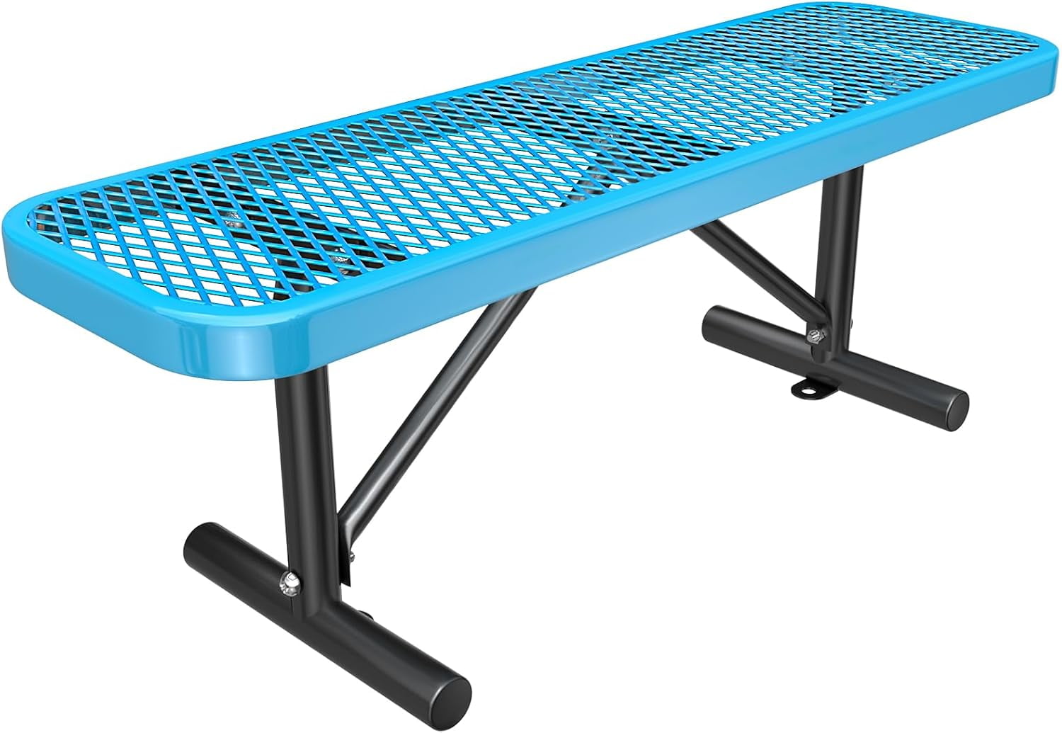 Heavy Duty Outdoor Metal Garden Park Bench, Steel Picnic Bench, Metal ...