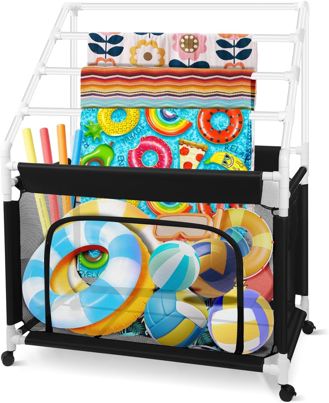 Heavy Duty Outdoor Towel Rack,4 Tier Freestanding Poolside Pipe Towel ...