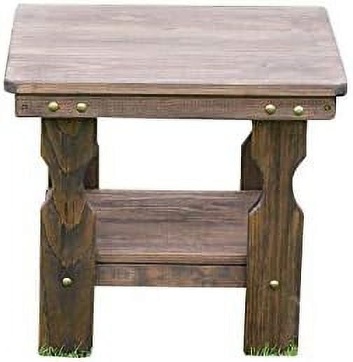 Heavy Duty Outdoor Wood End Table in Dark Walnut Stain - Quality ...