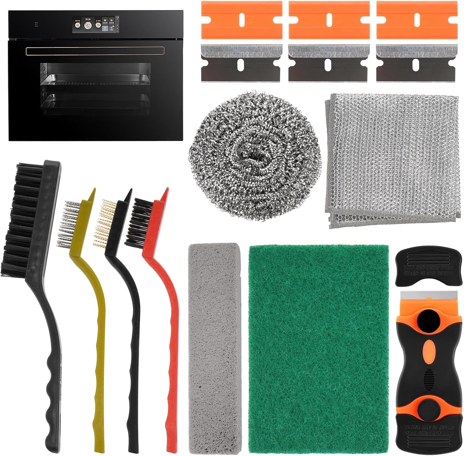 Heavy Duty Oven Cleaner Brush Kits, Oven Cleaning Tools Accessories ...