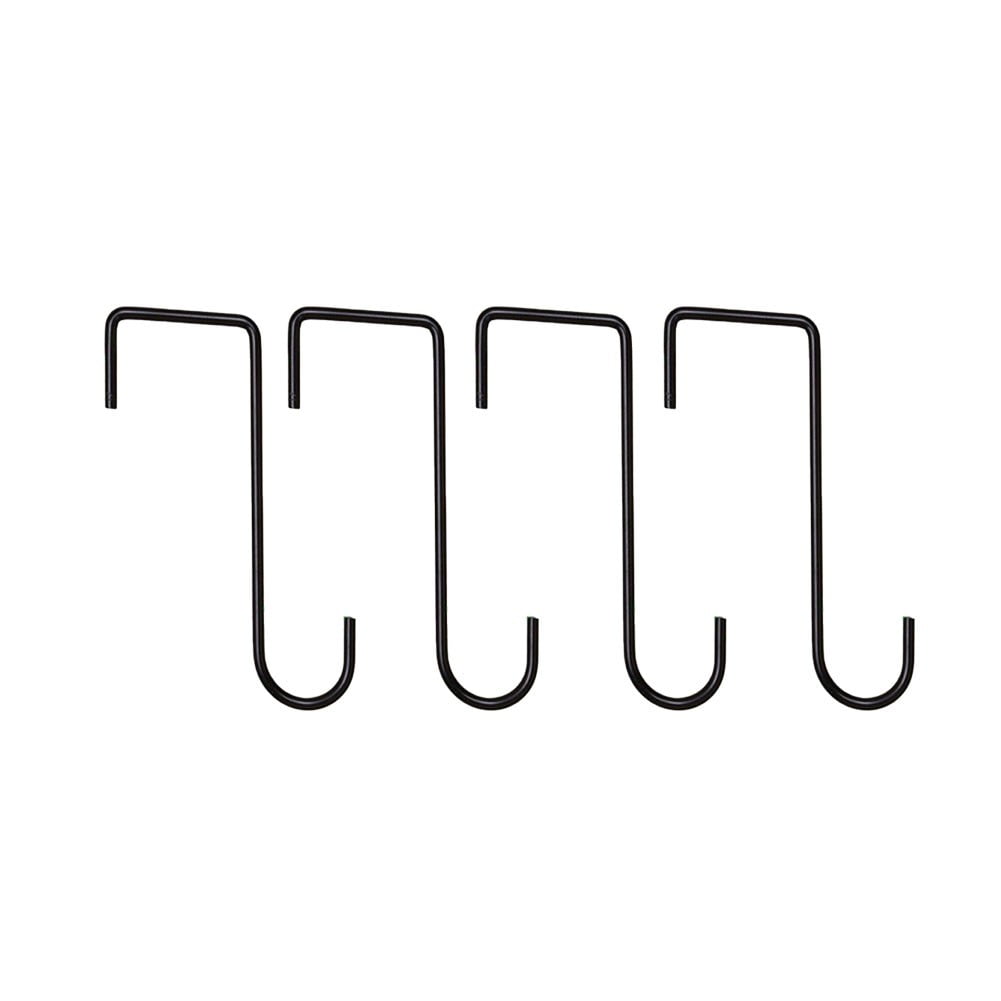 Heavy Duty Over Door Hooks, 4-Pack Steel Plant Hangers, 15cm/20cm Black ...