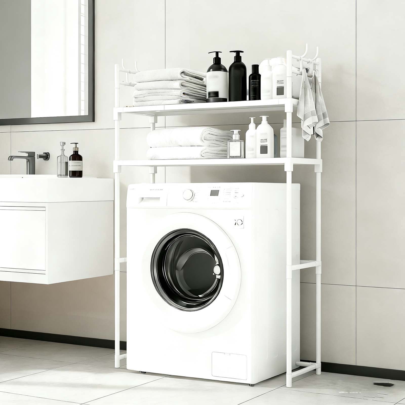 Heavy-Duty Over Washer and Dryer Shelves | 3-Tier All-Steel Washing ...